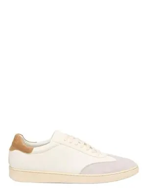 STUART WEITZMAN Banner Leather Low-top Sneakers - White Bianco/oatmeal