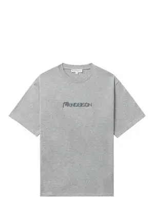 JW Anderson Logo-embroidered T-shirt - Grey