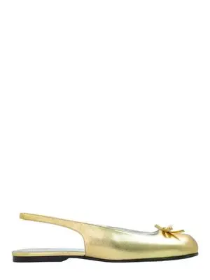 NODALETO Leather Ballerinas - Gold