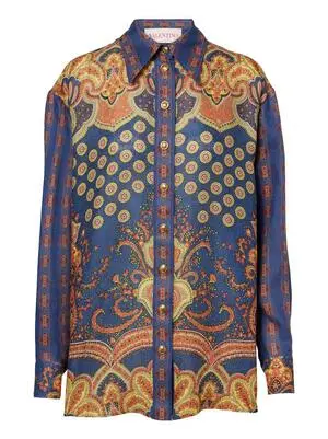 Valentino Garavani Voyage Imaginaire Vlogo Linen Blouse - Multicoloured