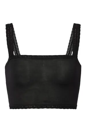 Dolce & Gabbana Knitted Silk Crop Top - Black