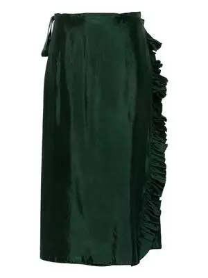 Aspesi Wrap-design Midi Skirt - Green