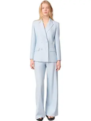 Maje Viscose Suit Jacket - Blue Sky