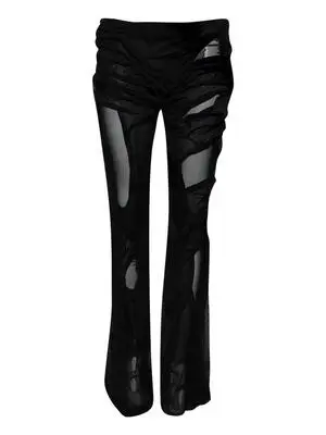 DI PETSA Hand-draped Wetlook Trousers - Black