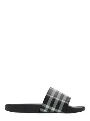 Burberry Checkered Slides - Black