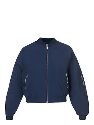 Sweaty Betty Explorer Zip-up Stretch-woven Bomber Jacket - Navy Blue