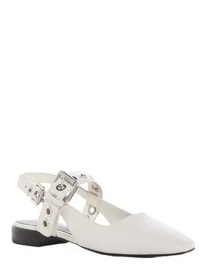 Rag & Bone Moto Astra Slingback Flats - Antique White