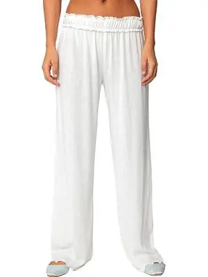 EDIKTED Sylvia Pointelle Pants - White