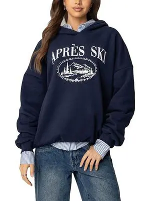 EDIKTED Apres Ski Oversized Hoodie - Navy