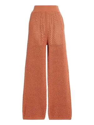 BRUNELLO CUCINELLI Brunello Cucinelli Open-Knit Cotton Straight-Leg Pants