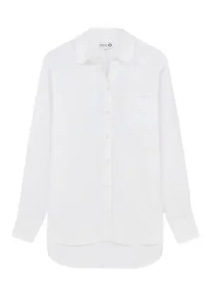 Hunza G Embroidered Linen Shirt - White