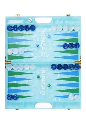 Hunza G Backgammon Board - Blue Marble