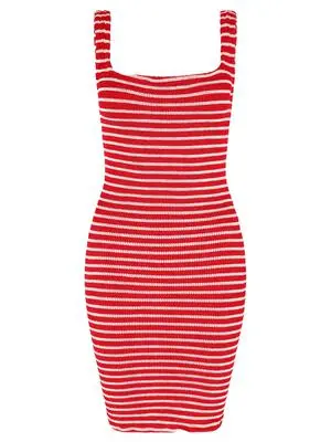 Hunza G Tank Mini Dress - Red/white Stripe