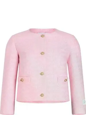 Patou Collarless Bouclé Jacket - Pink
