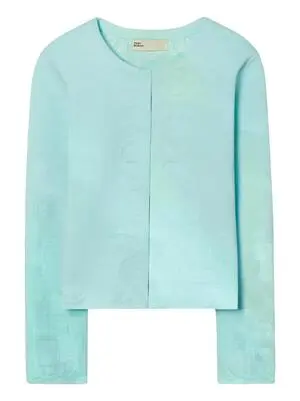 Tory Burch Kendra Embossed Cardigan - Blue