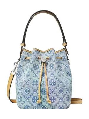 Tory Burch T Monogram Bucket Bag - Blue