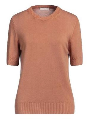 CIRCOLO 1901 Virgin Wool Short Sleeve Sweater - Tan