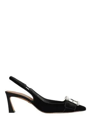 Dolce & Gabbana Crystal-buckle Slingback Pumps - Black