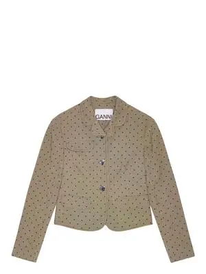 GANNI Polka Dot-print Blazer - Neutrals