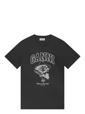 GANNI Logo Graphic T-shirt - Black