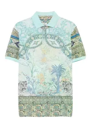 Etro Graphic-print Polo Shirt - Blue