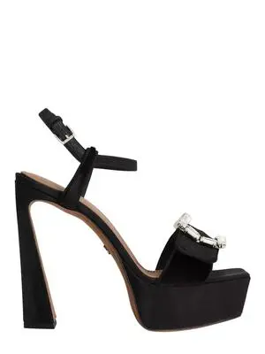 Dolce & Gabbana Crystal-buckle Platform Sandals - Black