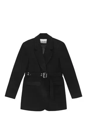 GANNI Belted Blazer - Black