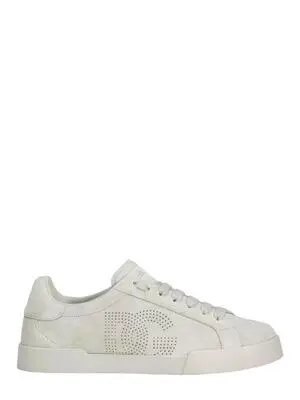 Dolce & Gabbana Perforated-logo Sneakers - Neutrals