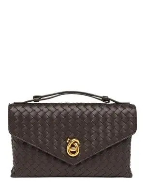 Bottega Veneta Knot Lock Leather Top-Handle Bag Fondant