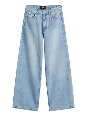 REPRESENT High Rise Wide Leg Jeans - Washed Blue