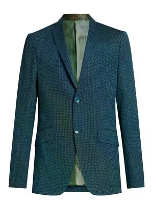 Etro Checked Blazer - Blue