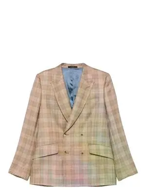 Paul Smith Checked Double-breasted Blazer - Brown