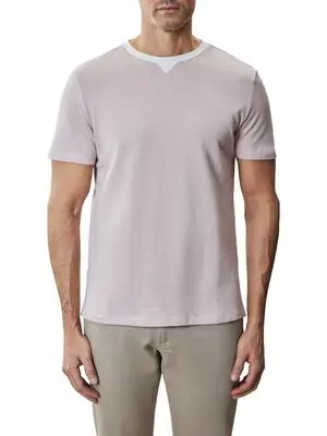 Robert Barakett Fitch Feeder Stripe Rib Trim T-shirt - Coral