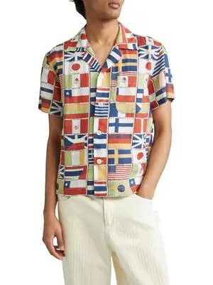 BODE International Linen Camp Shirt - Multicolor