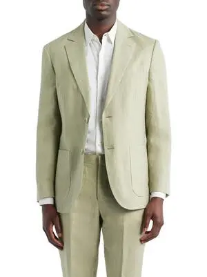 Nordstrom Henrik Trim Fit Solid Italian Linen Suit Separate Jacket Green Seagrass
