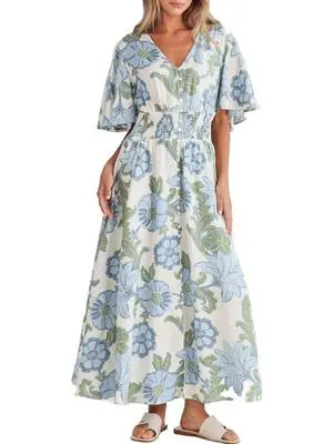 TALISMAN THE LABEL Harlow Smocked Waist Maxi Dress - Ibiza