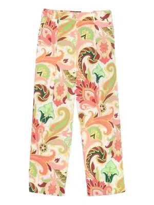 Etro Paisley Print Trousers - White