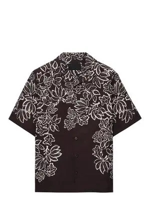Prada Cotton Printed Bowling Shirt - Brown