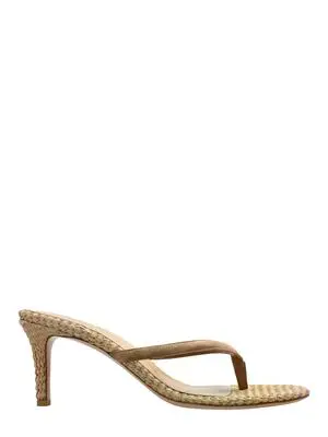 GIANVITO ROSSI Leather Stiletto Sandals - Brown