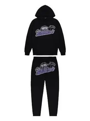 Trapstar Shooters Hooded Tracksuit - Black/purple