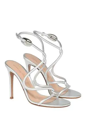 GIANVITO ROSSI Mamba Sandal - Silver Nappa Leather