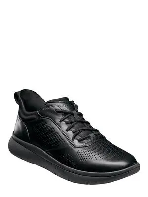 Florsheim Fleet Perforated Toe Sneaker - Black Smooth