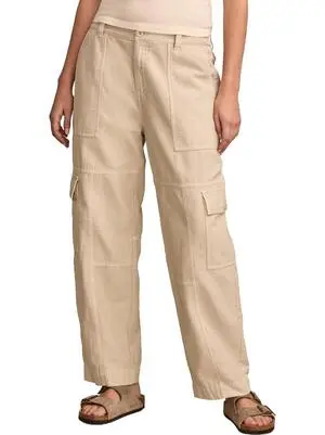 Lucky Brand Straight-leg Slub Cargo Pants - Tofu