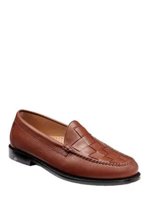 G.H.BASS Larson Woven Weejun Penny Loafer - Dark Tan