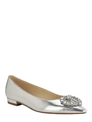 Nine West Nine West Hearts Rhinestone Flat Silver