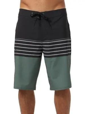 O'Neill Hyperfreak Heat Stripe Swim Trunks - Dark Olive