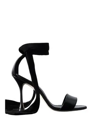 Manolo Blahnik Chastana 105 Leather Sandals - Black