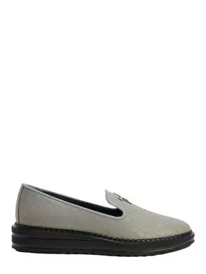 GIUSEPPE ZANOTTI Tim Loafers With Logo Lettering - Grey