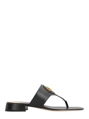 Valentino Garavani Vlogo Leather Slides - Black