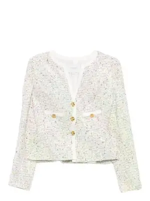 Giambattista Valli V-neck Tweed Jacket - White
